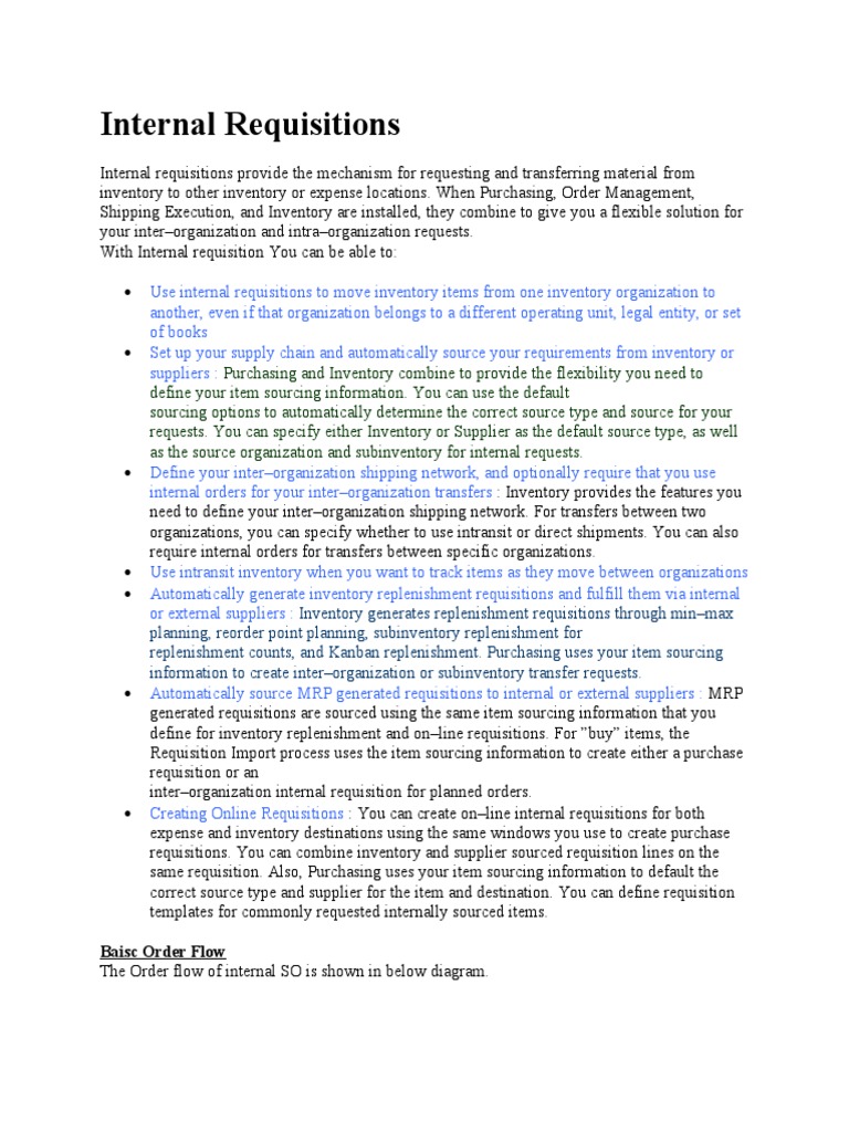 Internal Requisitions | PDF | Inventory | Supply Chain