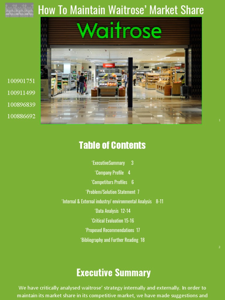 Waitrose | PDF | Grocery Store | Retail