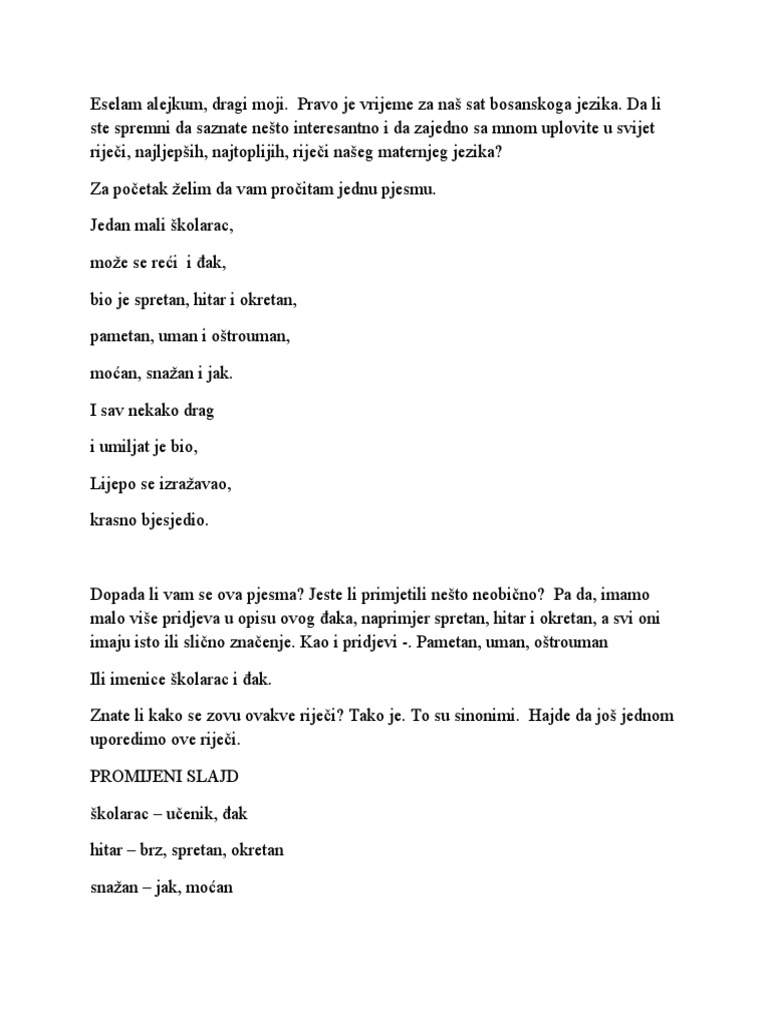 Sinonimi, Homonimi | PDF