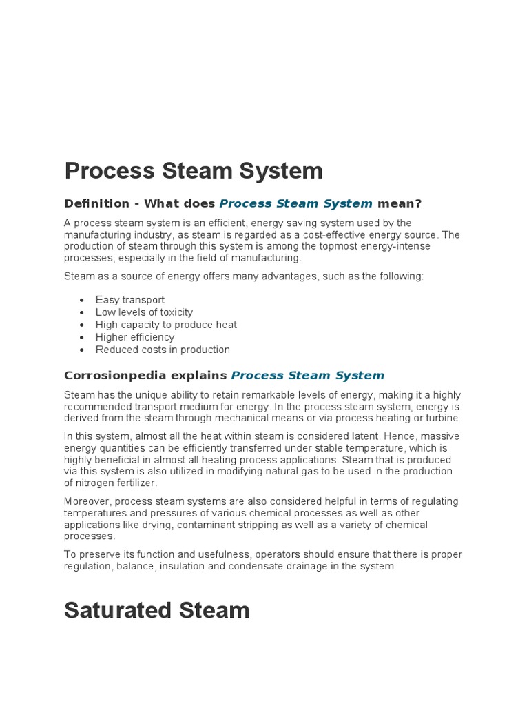 Process Steam System: Definition - What Does Mean? | PDF | Steam | Boiler