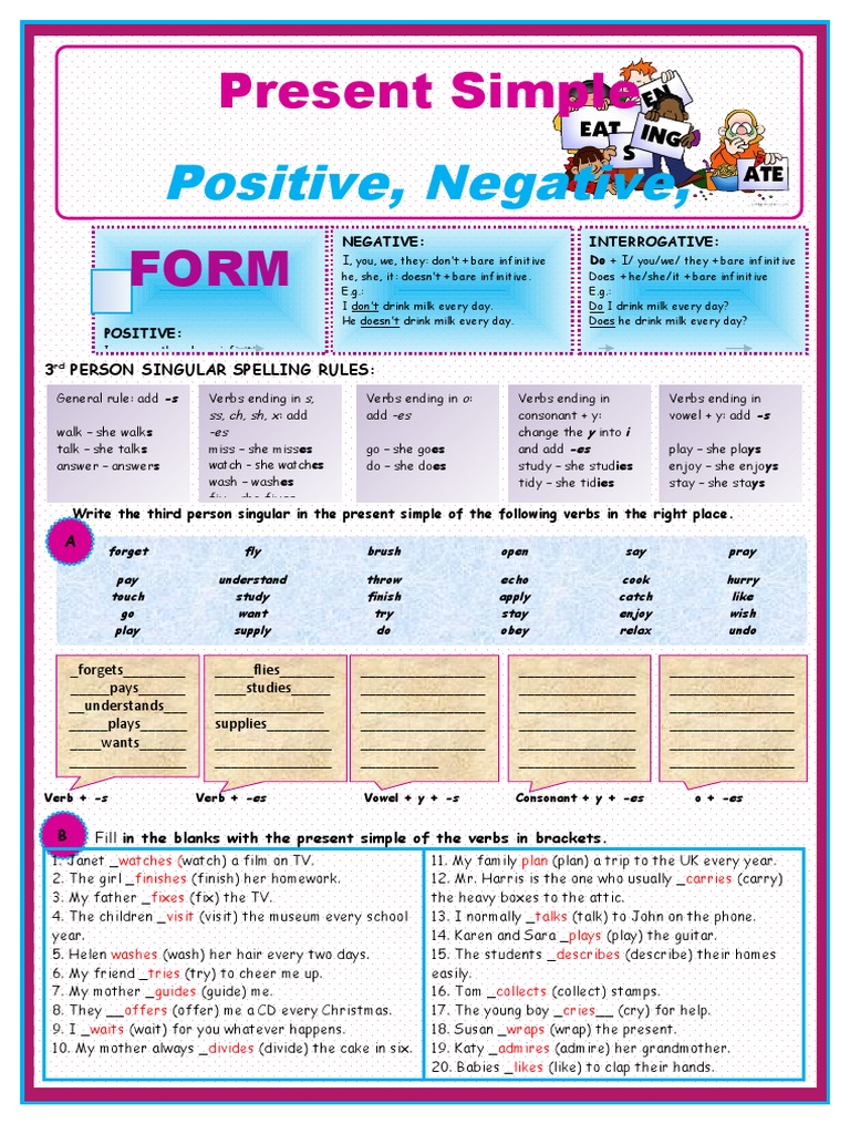 Positive, Negative,: Present Simple | PDF | Languages | Language Arts ...