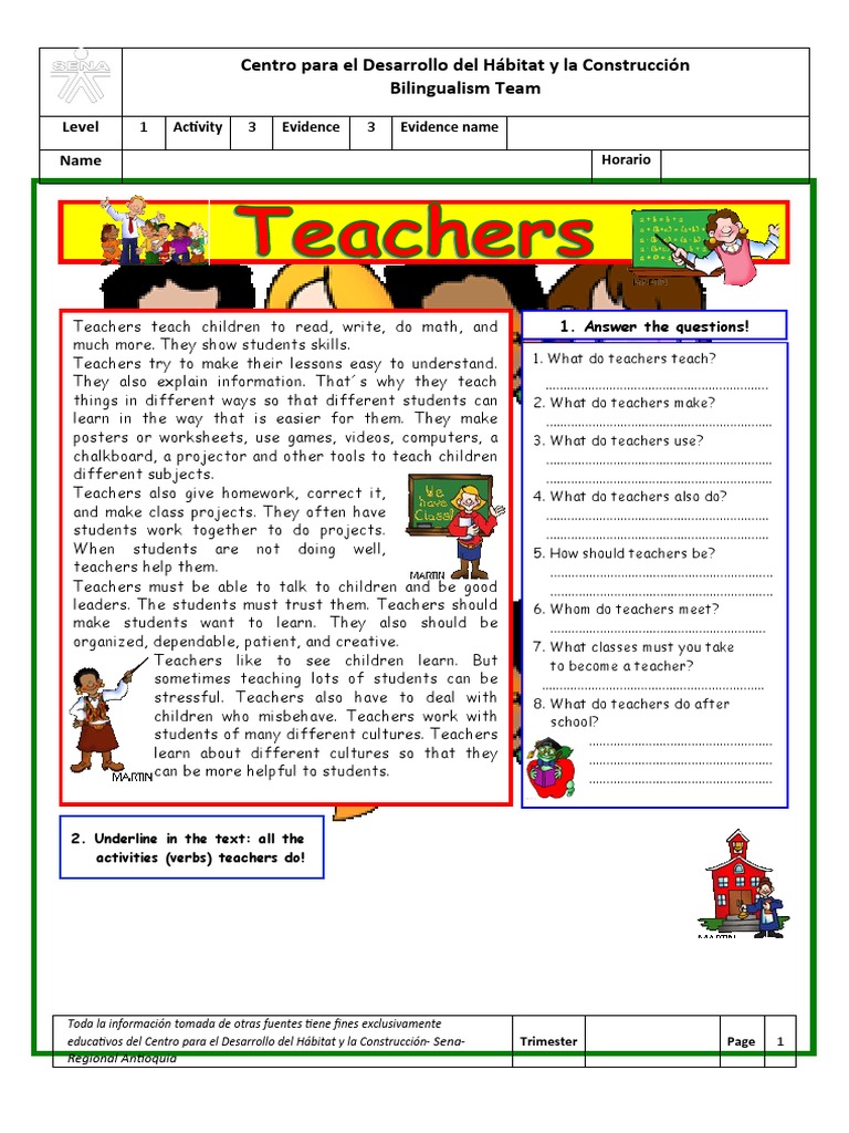 Professions Worksheet Versión 2 | PDF | Worksheet | Schools