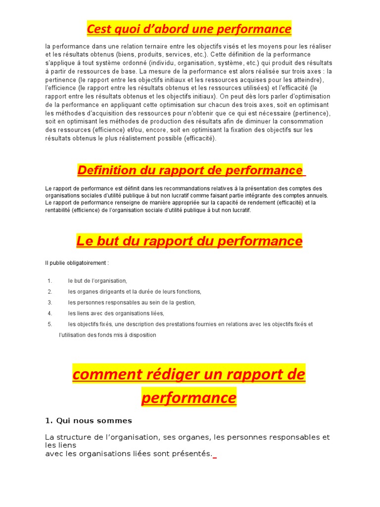 Modèle de performance et efficacité | PDF | Efficience | Business