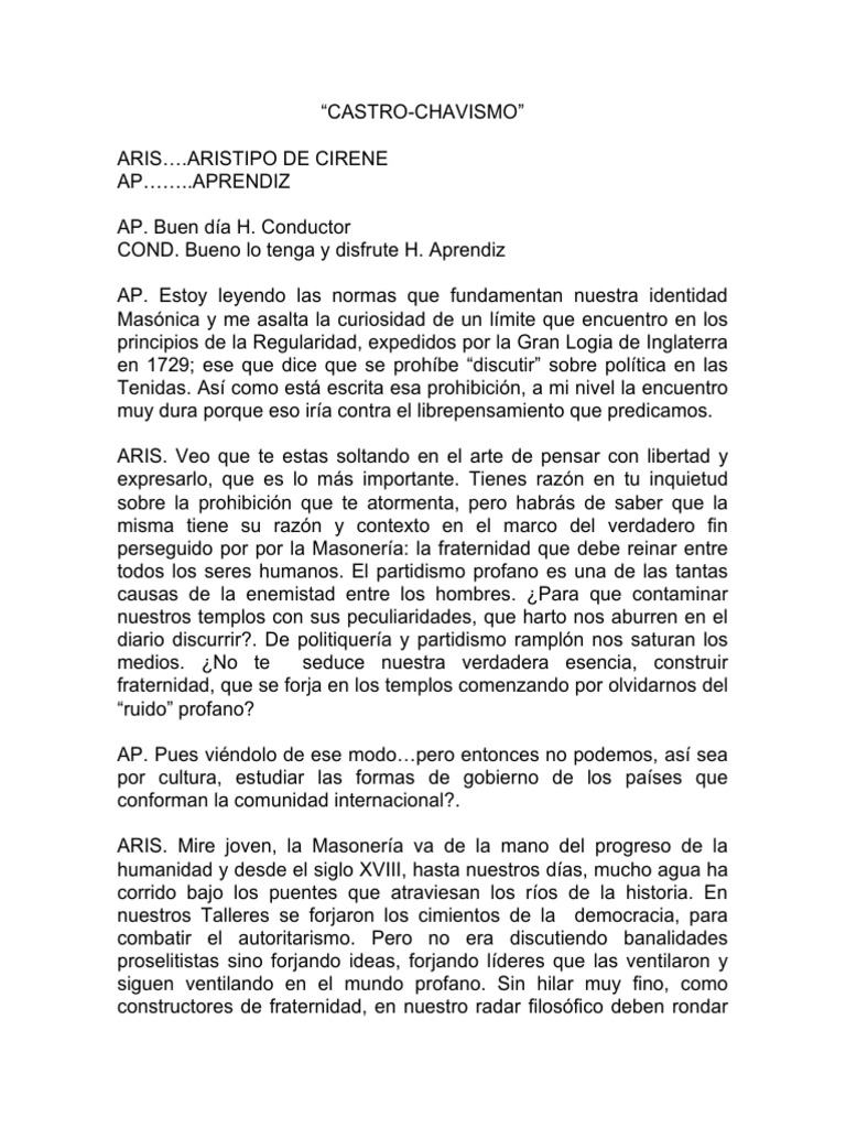 CASTROCHAVISMO | PDF | Masonería | Libertad