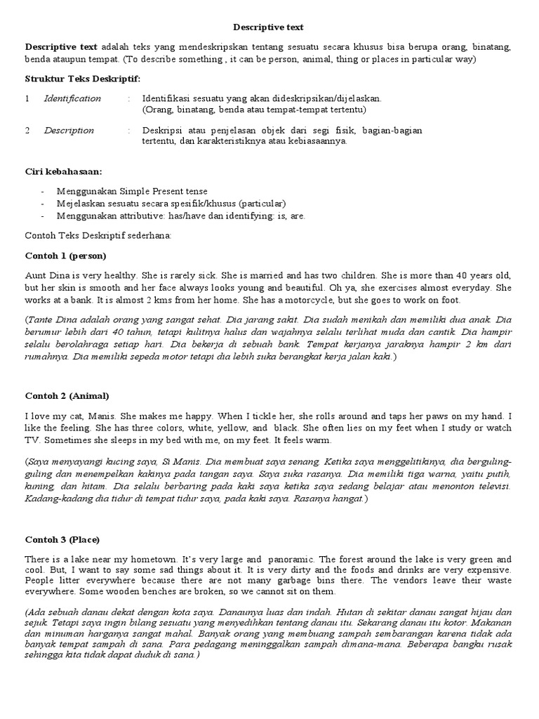 Descriptive Text Kelas 7 | PDF
