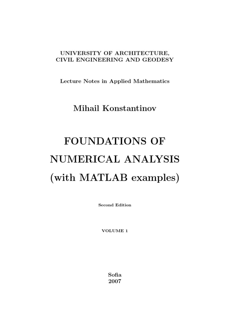 Foundations of Numerical Analysis | PDF | Computers