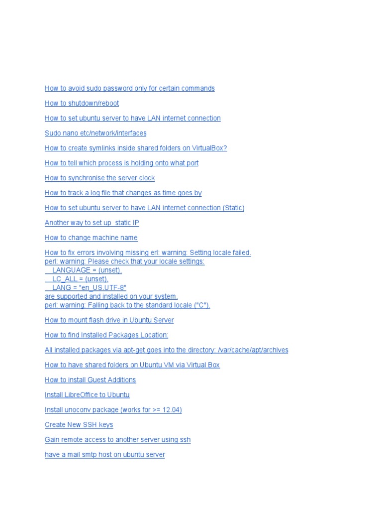 Ubuntu - Linux - Commands | PDF | Secure Shell | Sudo