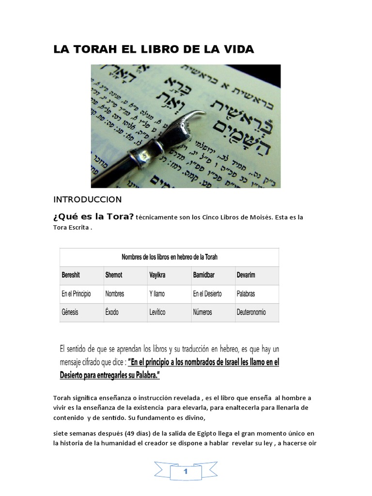 La Torah El Libro de La Vida | PDF | Tora | Lenguaje hebreo