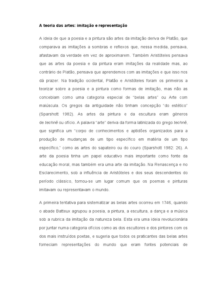 Jenefer Robinson - Teorias Da Arte - Imitação e Representação | PDF ...