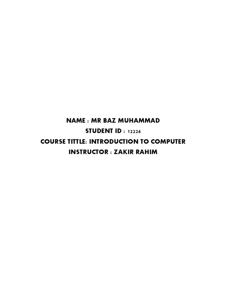 Introduction To Computers | PDF | Computer Data Storage | Random Access Memory