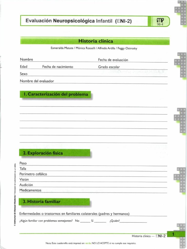 ENI 2 Historia Clinica PDF | PDF | El embarazo | Dormir