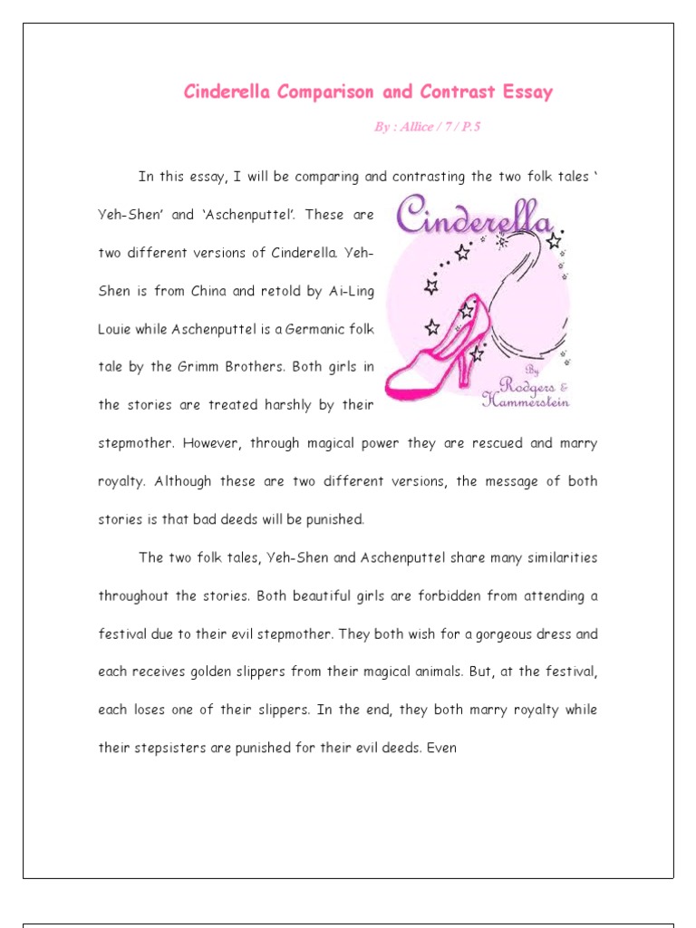 Cinder Ella Comparison and Contrast Essay | PDF