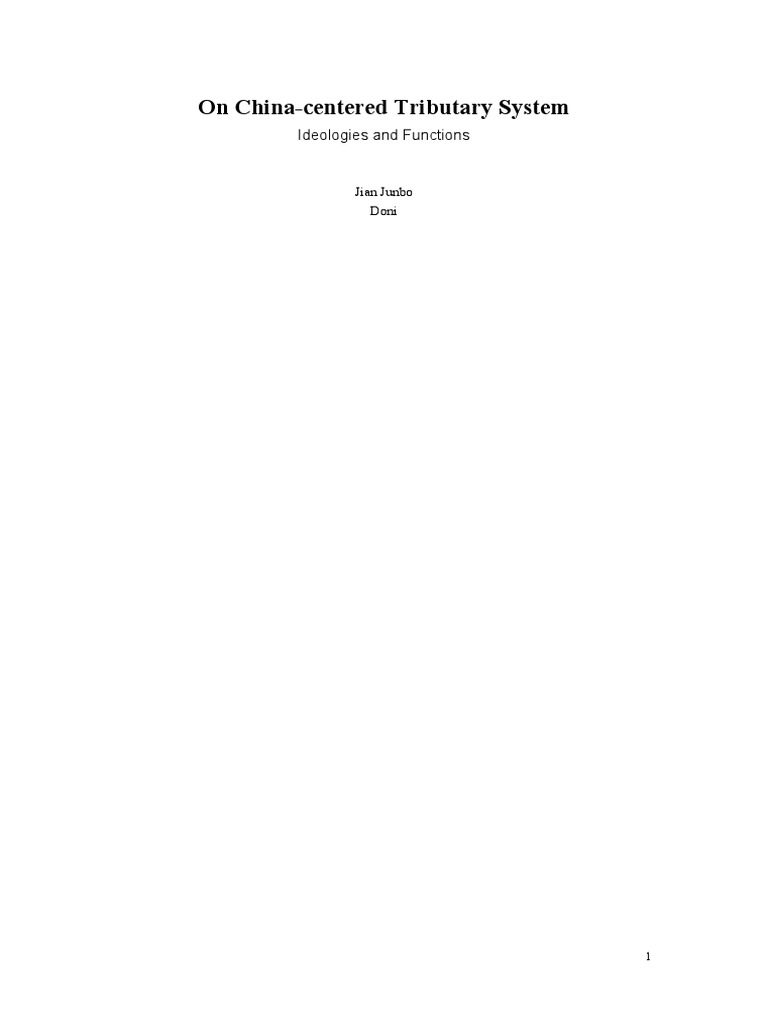 East Asia's Tributary System Ideologies | PDF | Emperor Of China | East ...