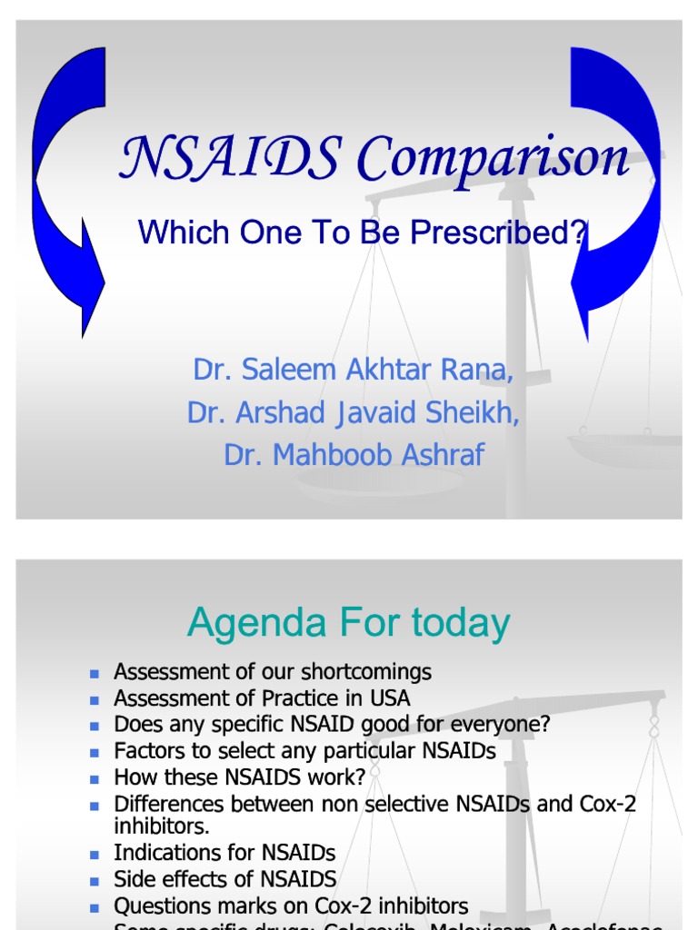 NSAIDS Comparison | PDF | Nonsteroidal Anti Inflammatory Drug | Aspirin