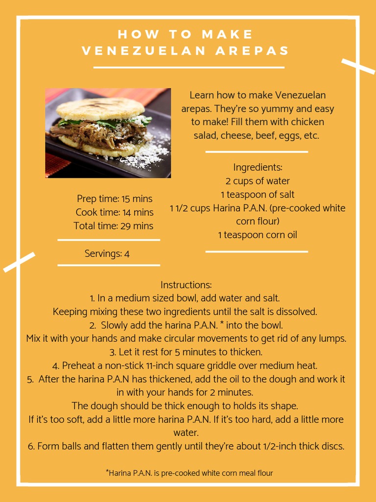 How To Make Venezuelan Arepas | PDF | Western Cuisine | Regional ...