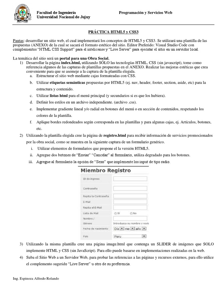 Práctica HTML5 y CSS3: Obra Social | PDF | Hojas de estilo en cascada | HTML
