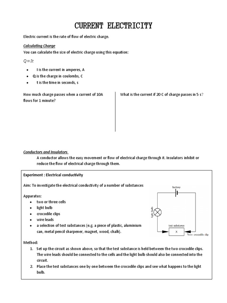 Electricity Notes and PPQ | PDF | Voltage | Direct Current