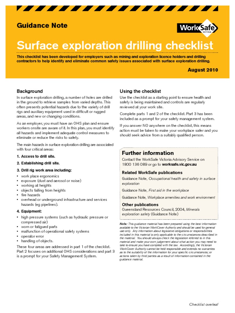 Guidance Checklist Web | Download Free PDF | Drilling Rig ...