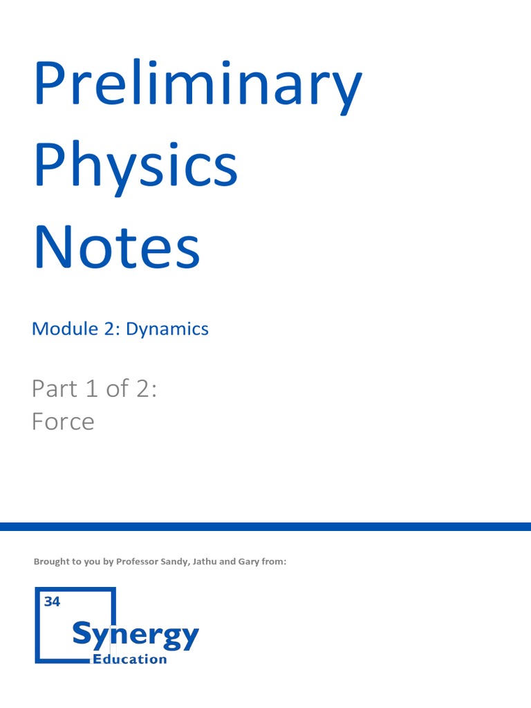 Year 11 Physics Dynamics Notes Part 1 1 PDF | PDF | Newton's Laws Of ...