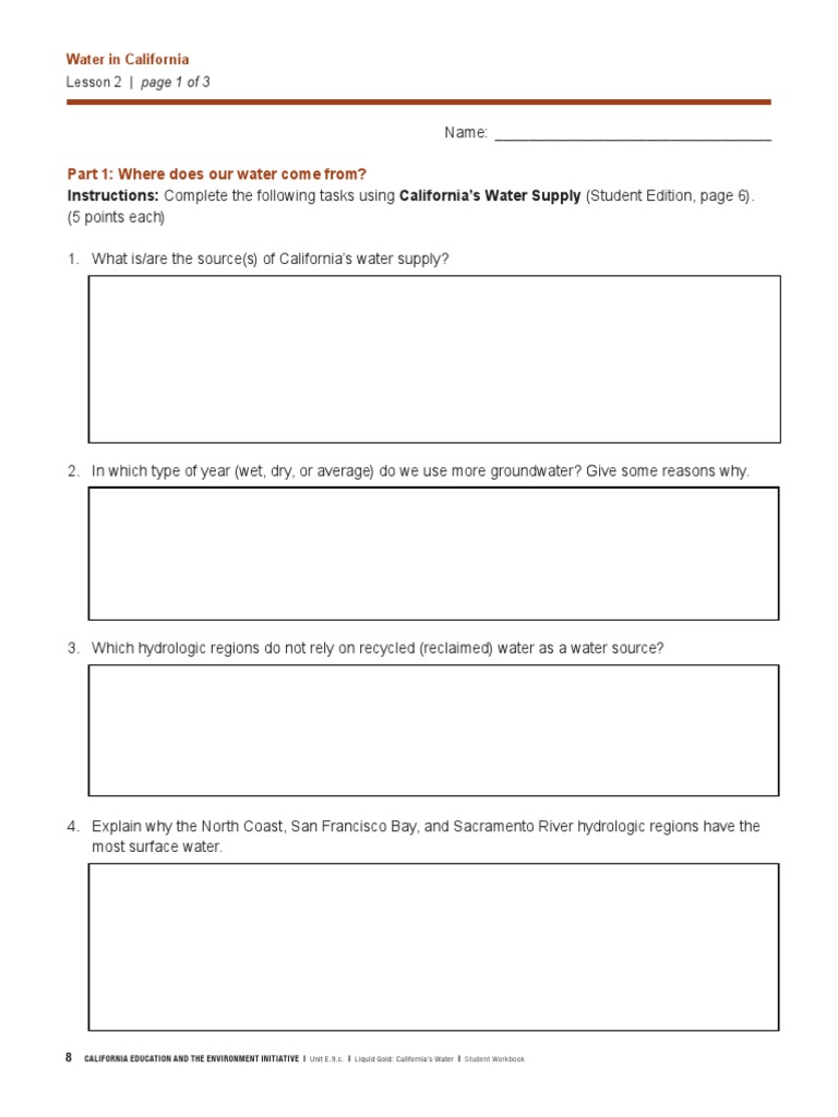 Part 1: Where Does Our Water Come From? | PDF | Science & Mathematics