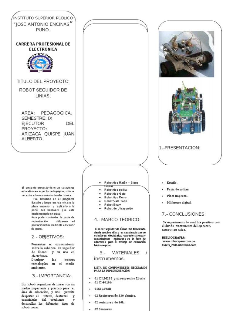 Triptico de Robot | PDF | Robot | Robótica