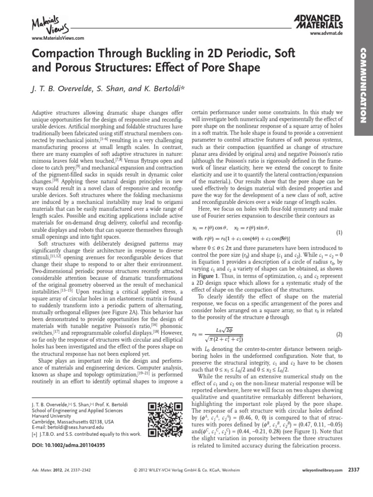 Compaction Through Buckling in 2D Periodic, Soft and Porous Structures ...