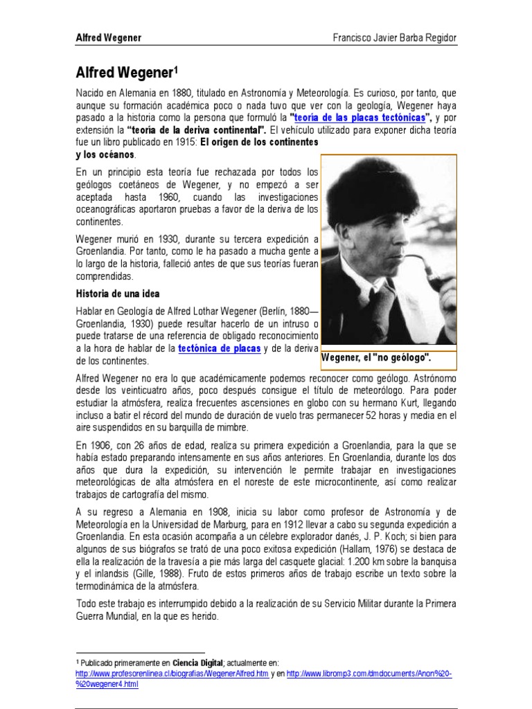 Alfred Wegener | PDF | Continente | Tierra