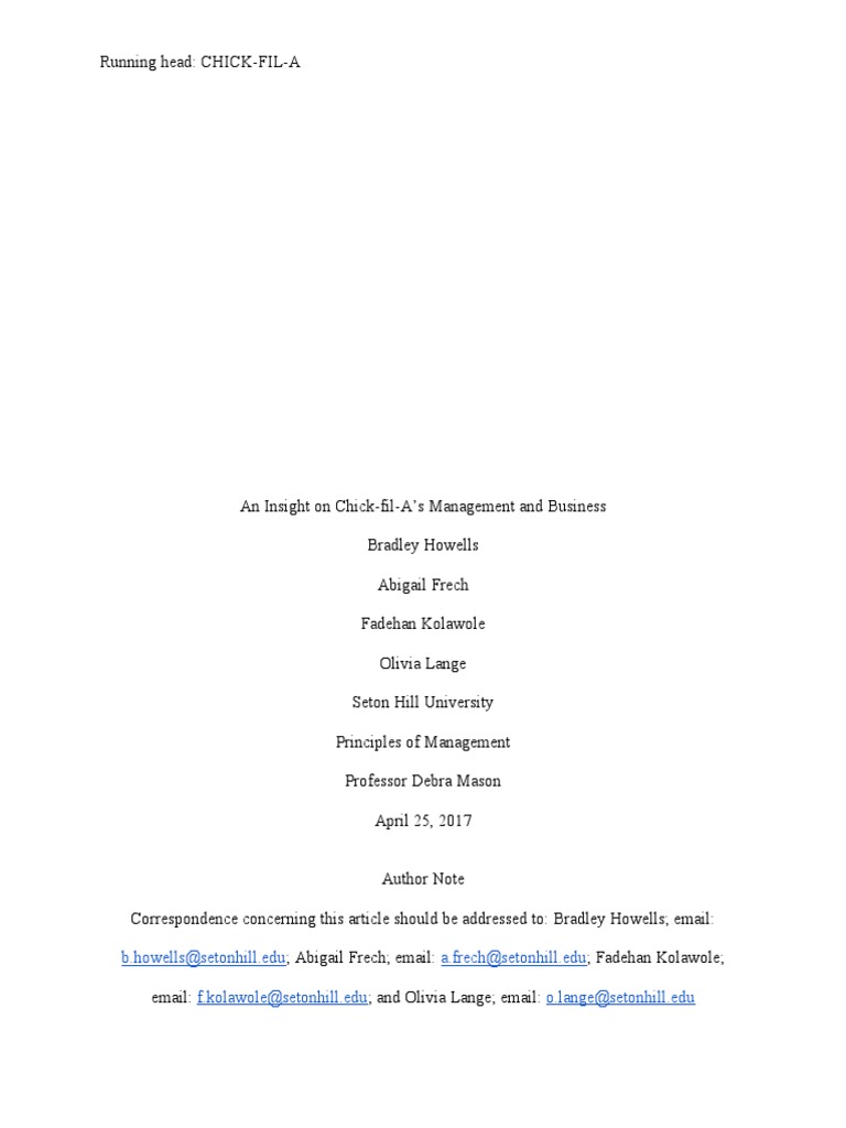 Chick-Fil-A Research Paper Final | PDF | Food And Drink | Foods