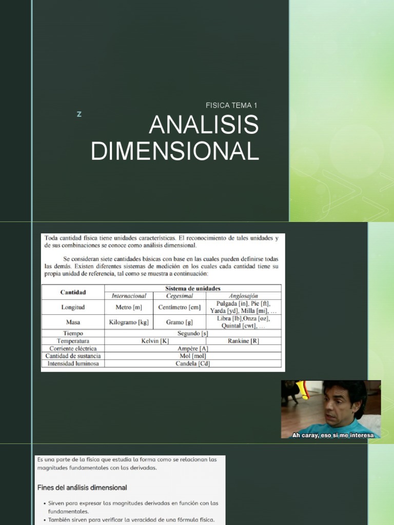 Analisis Dimensional: Fisica Tema 1 | PDF