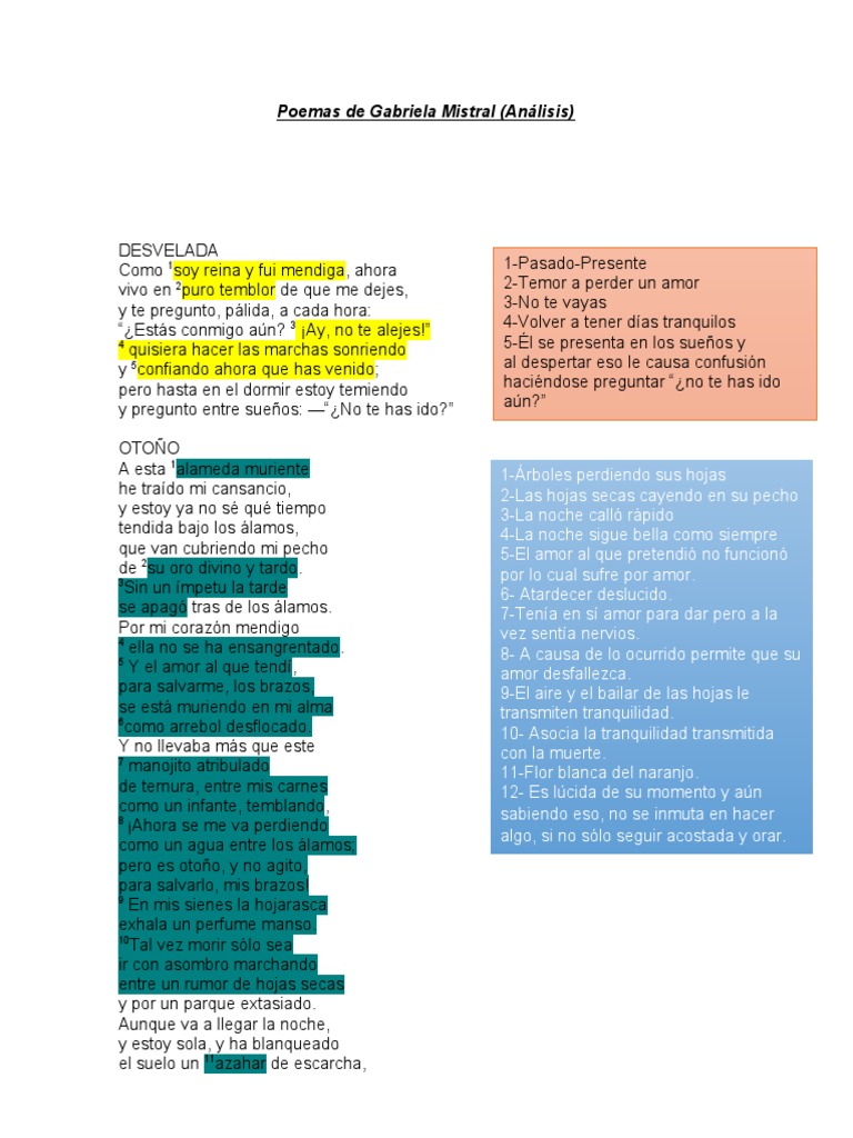 Poemas de Gabriela Mistral | PDF | Artes del Lenguaje y Comunicación ...