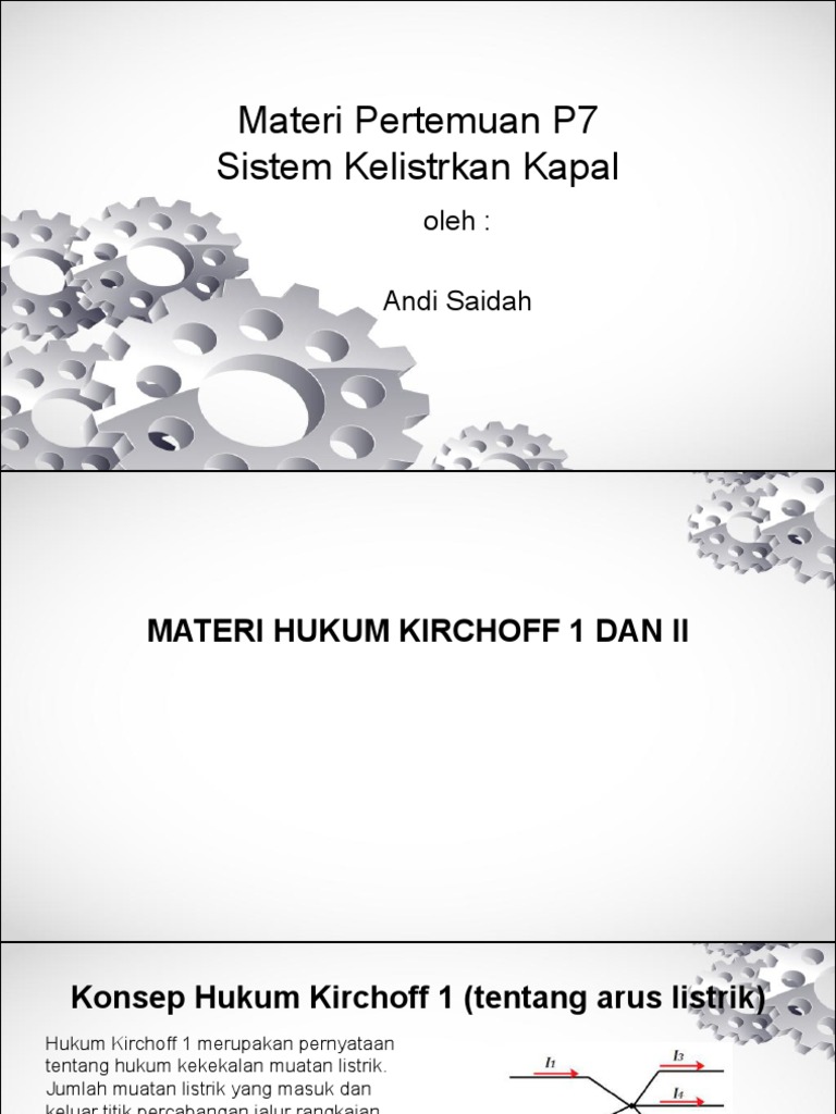 Materi Sistem Kelistrikan Kapal Pertemuan P7 PDF | PDF