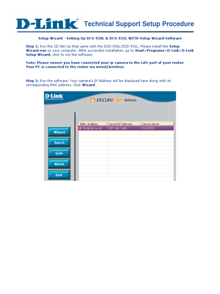 SetupWizard-SettingUpDCS-930L - DCS-932LviaSetupWizardSoftware | PDF | Ip Address | Router ...