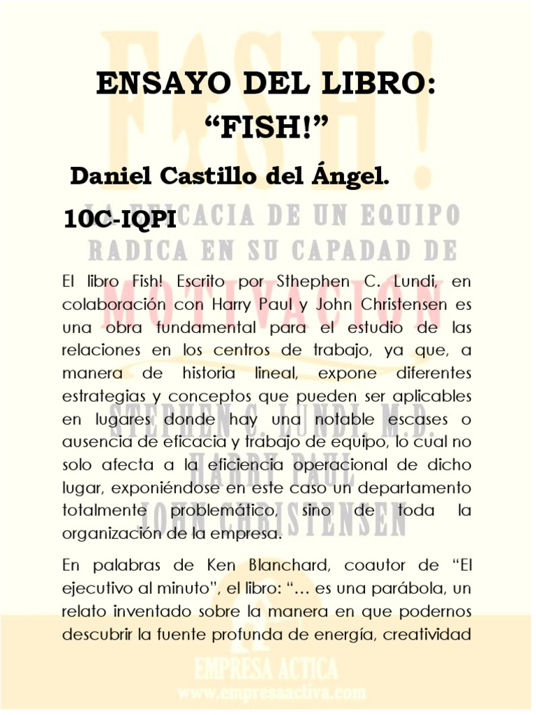 Ensayo Fish! | PDF | Libros | Amor