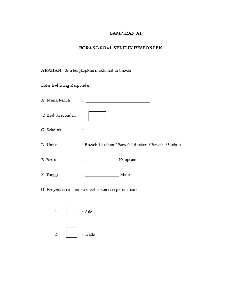 Lampiran A1-A3-Borang Responden | PDF