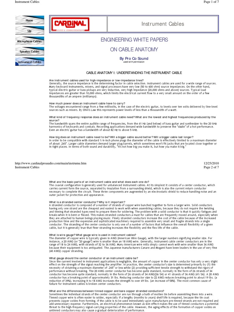 Engineering White Papers On Cable Anatomy Instrument Cables Pdf