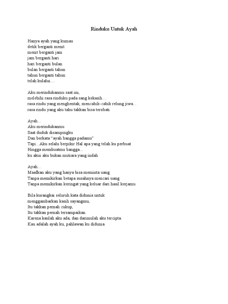 Puisi Ayah Tasya Jianita Asnun | PDF