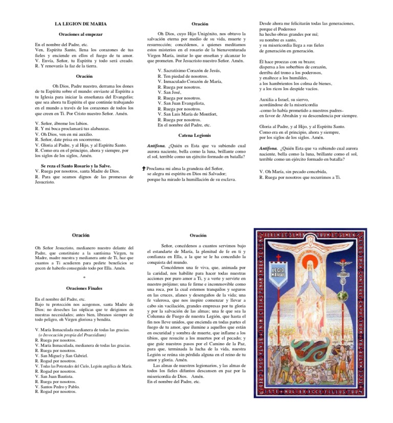 LA LEGION DE MARIA para Imprimair | PDF | Oración | María, madre de Jesús