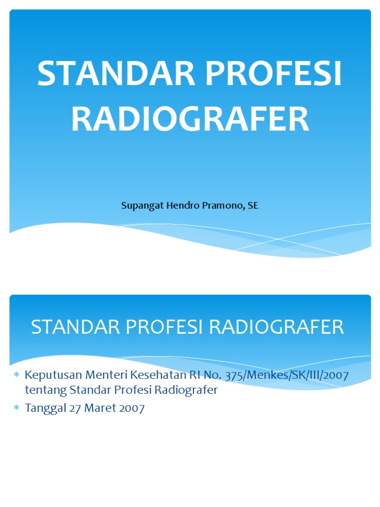 Standar Profesi dan Kompetensi Radiografer | PDF | Pengembangan Diri ...