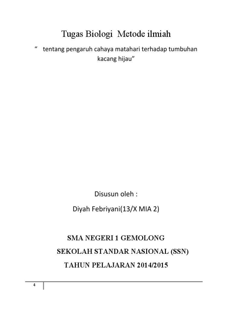Tugas Biologi Metode Ilmiah | PDF | Griya & Taman | Kesehatan Holistik