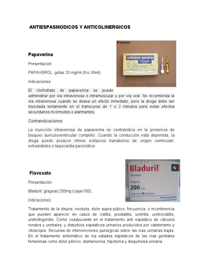 Antiespasmodicos y Anticolinergicos | PDF | Benzodiazepinas | Cáncer de ...
