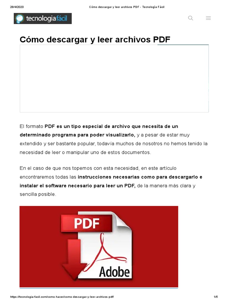 Cómo Descargar y Leer Archivos PDF - Tecnología Fácil | PDF
