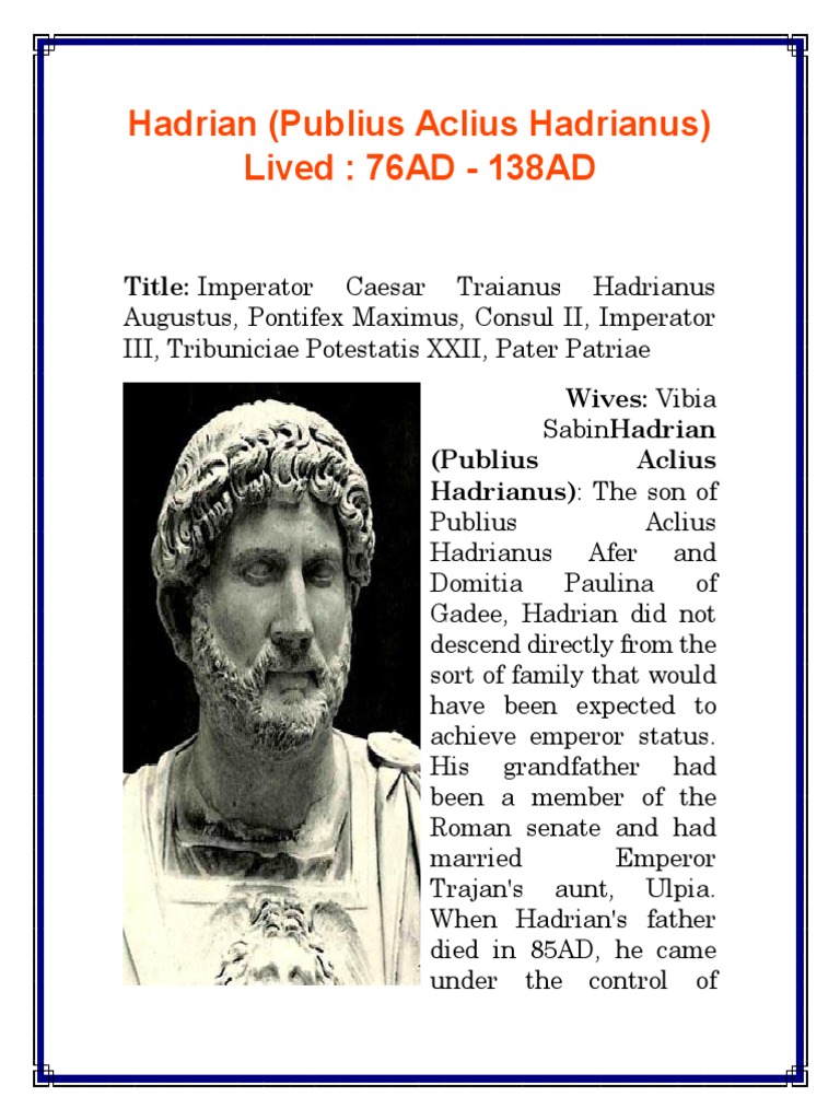 Caesar Traianus Hadrianus Augustus | PDF | Classical Civilizations ...