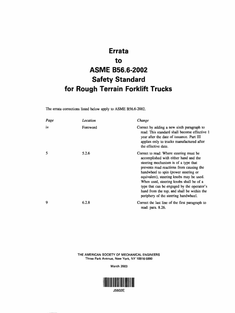 Asme B56.6 (02) Plataformas Elevadoras - Fotklit PDF | PDF | Forklift | Truck