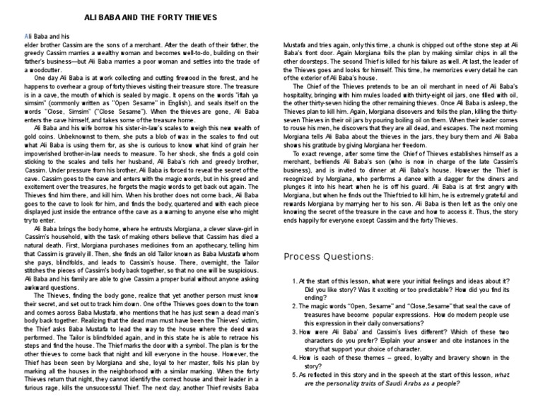 Alibaba Story and Questions | PDF