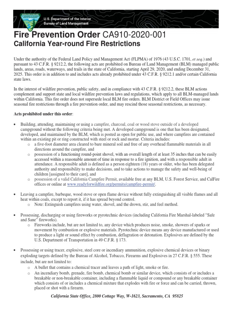 Fire Prevention Order | PDF | Bomb | Fires