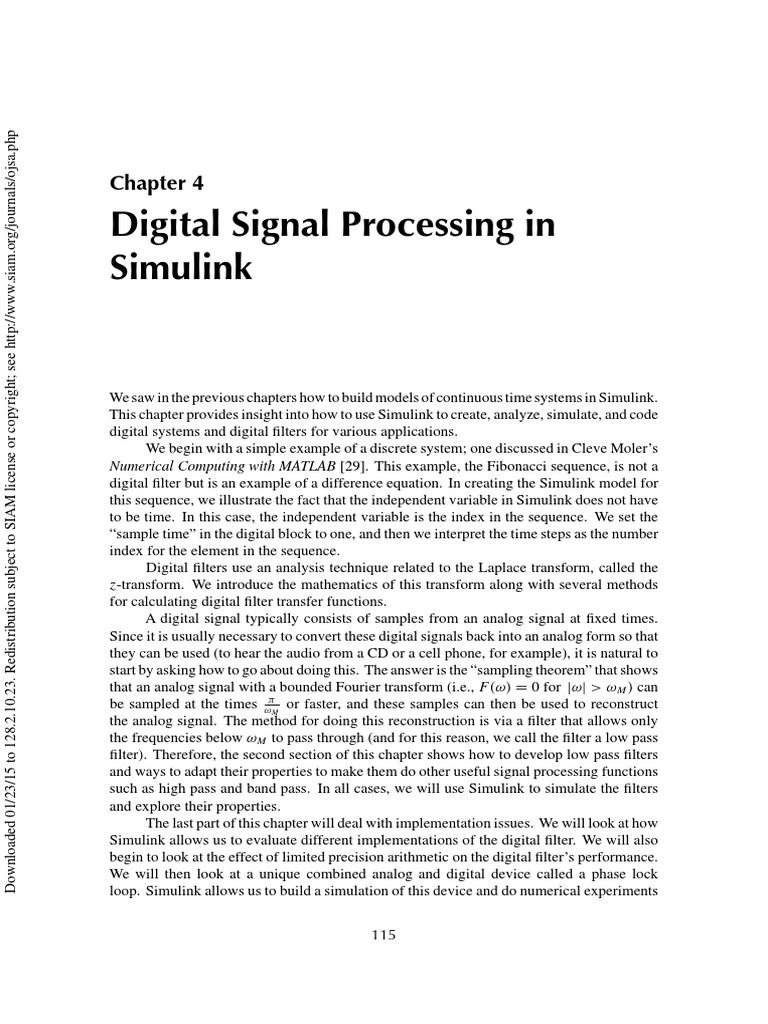 4 Digital Signal Processing in Simulink 2007 PDF | PDF | Recurrence ...
