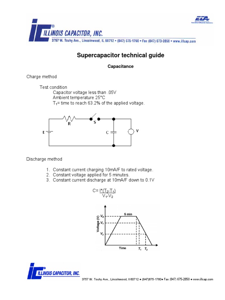 Supercapacitor Technical Guide: Capacitance | PDF | Capacitor | Voltage
