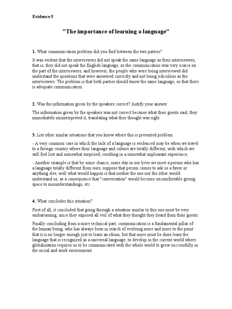 The Importance of Learning A Language | PDF