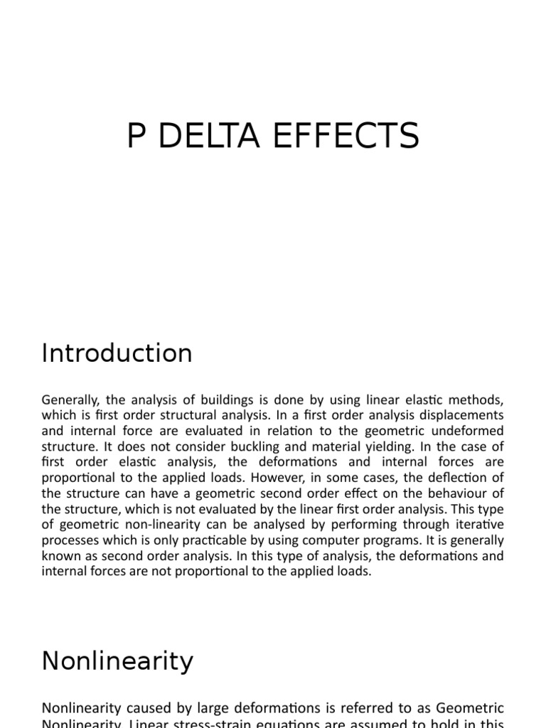 4a P Delta Effect | PDF | Deformation (Engineering) | Nonlinear System