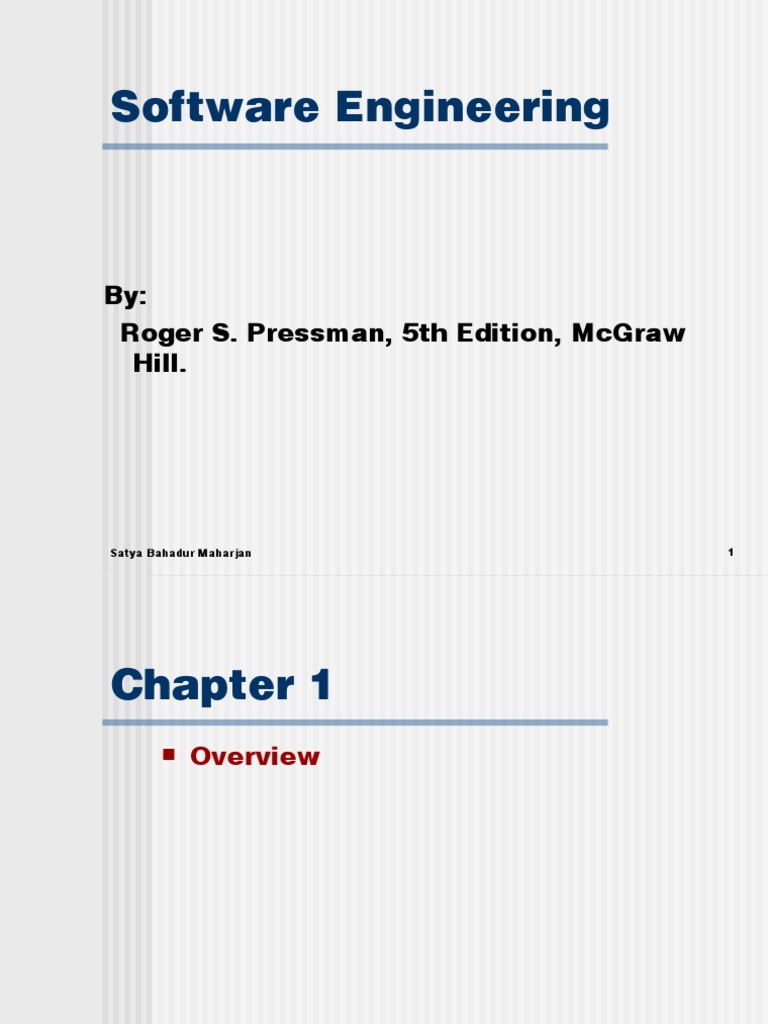 Software Engineering: By: Roger S. Pressman, 5Th Edition, Mcgraw Hill ...